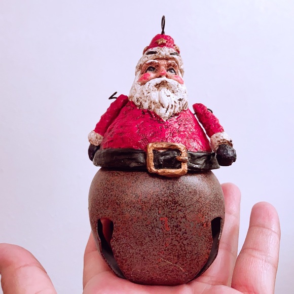 Vintage | Holiday | Vintage Santa Metal Bell Christmas Ornament | Poshmark